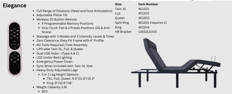 Elegance Adjustable Bed – Mike the Mattress Guy